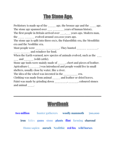 Stone age | Teaching Resources