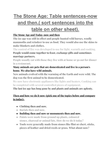 Stone age | Teaching Resources