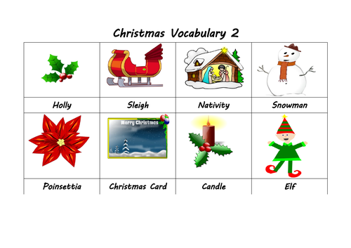 Christmas Vocabulary & Activities | Teaching Resources