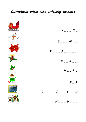 Christmas Vocabulary & Activities | Teaching Resources