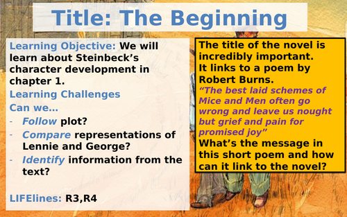 Of Mice and Men - The Opening to the Novel | Teaching Resources