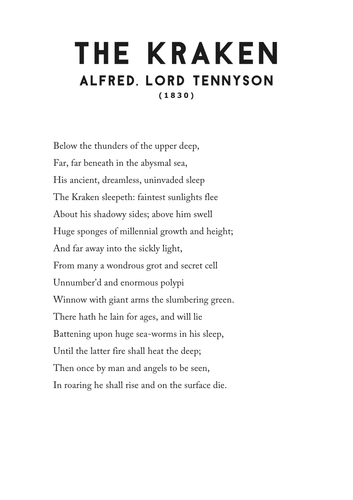 The Kraken: Tennyson | Teaching Resources