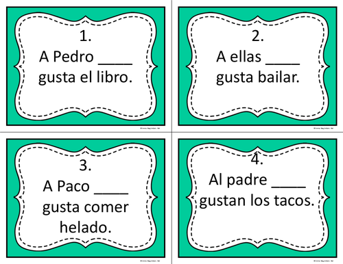 Spanish Gustar Task Cards | Teaching Resources
