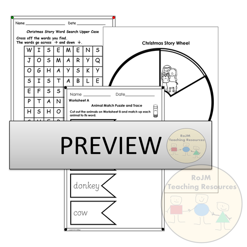 Christmas Story Activities Worksheets Story Wheel Sequencing Word ...