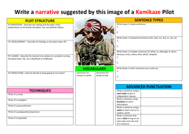 Kamikaze narrative writing planning sheet | Teaching Resources