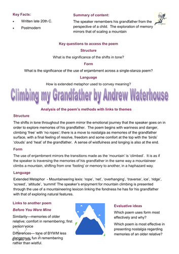 Climbing my Grandfather Revision | Teaching Resources
