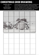 15 Christmas Art and Design grid drawing worksheets | Teaching Resources