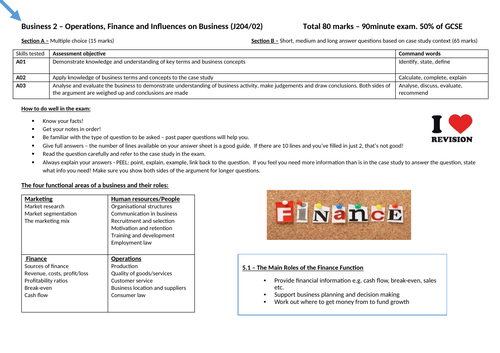 Business 2 revision booklet - OCR Business GCSE 9-1 | Teaching Resources