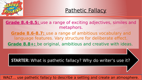 Superhero Narrative- Pathetic Fallacy KS3 | Teaching Resources