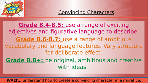 Creating a Convincing Character- Superhero Narrative KS3 | Teaching ...