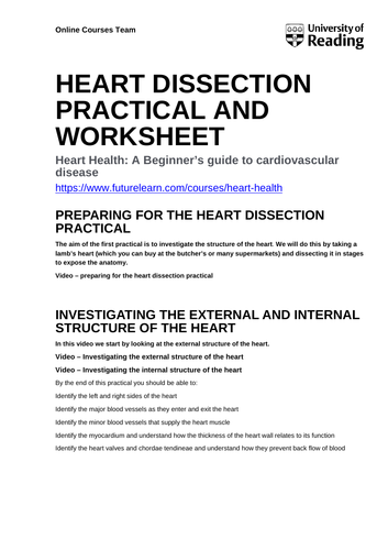 Heart Dissection - The external and internal structure | Teaching Resources