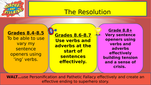 Writing an Ending- Superhero Narrative Key Stage Three | Teaching Resources