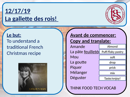 Christmas lesson Galette des rois | Teaching Resources