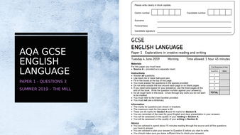AQA GCSE English Language - Paper 1 Question 3 Practice (The Hartops ...