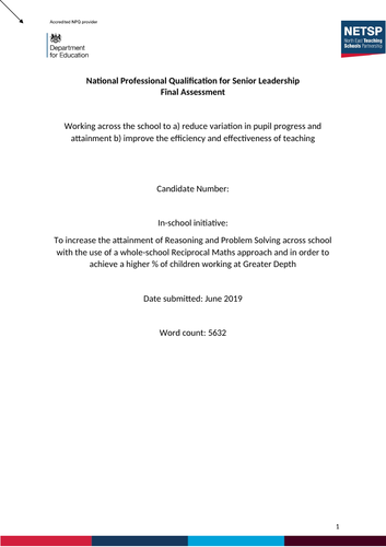 Passed NPQSL Completed Assessment 2018/19 | Teaching Resources