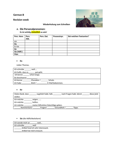 IB German B, Materialien zur Wiederholung, Revision | Teaching Resources