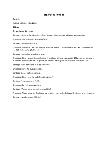 IB Spanish ab initio Paper 2 Listening Exam | Teaching Resources