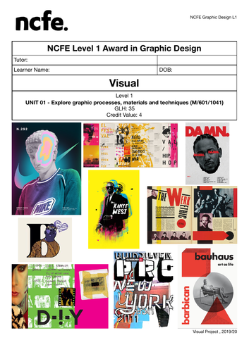 NCFE L1 Graphic Design UNIT 01 SCHEME OF WORK NEW | Teaching Resources