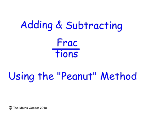 Add & Subtract Fractions and Mixed Numbers Peanut Method (ppt ...