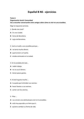 IB Spanish B HL - Paper 2 Listening Comprehension exam | Teaching Resources