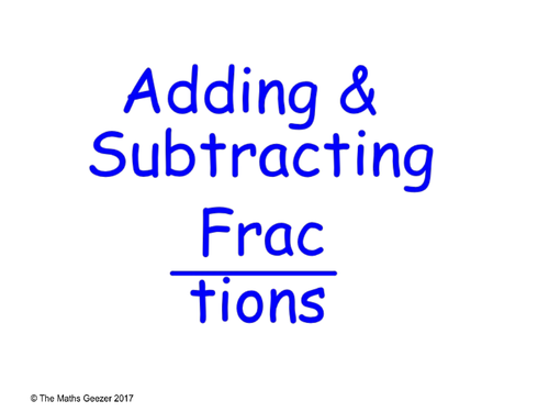 Adding And Subtracting Fractions Peanut Method Pptx Teaching Resources