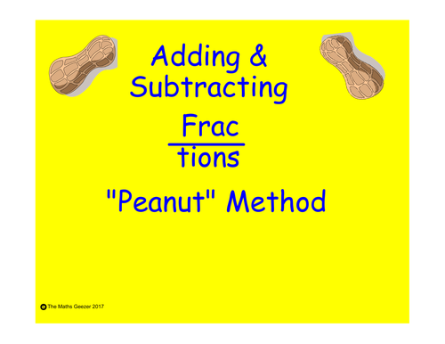 Adding And Subtracting Fractions Peanut Method Pdf Teaching Resources