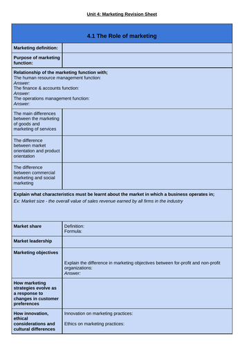 IBDP Business Management whole course revision workbook Bundle (all ...