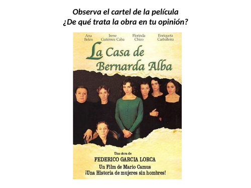 La Casa de Bernarda Alba - Reading Companion - Acto 1 | Teaching Resources