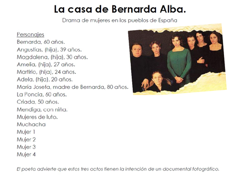 La Casa de Bernarda Alba - Reading Companion - Acto 2 | Teaching Resources