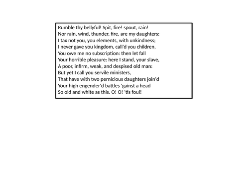 A LEVEL ENGLISH LITERATURE - KING LEAR - ACT 3 | Teaching Resources