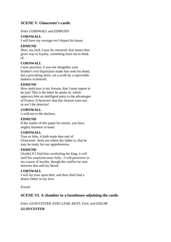 A LEVEL ENGLISH LITERATURE - KING LEAR - ACT 3 | Teaching Resources