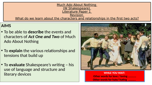 GCSE Revision - Much Ado About Nothing (AQA) | Teaching Resources