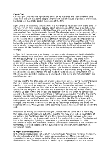 FILM STUDIES - FIGHT CLUB | Teaching Resources