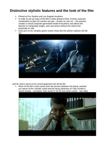 FILM STUDIES - FIGHT CLUB | Teaching Resources