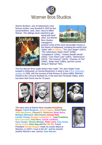 FILM STUDIES - GOLDEN AGE HOLLYWOOD STUDIOS | Teaching Resources