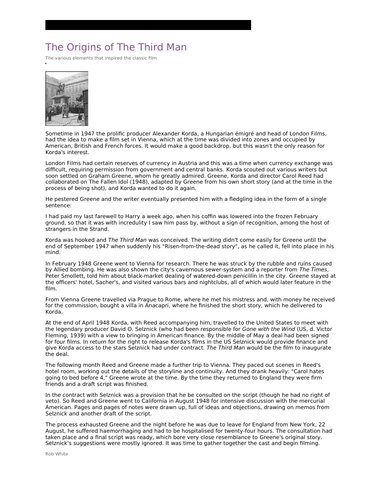 FILM STUDIES - WORLD WAR ii BRITISH FILMS | Teaching Resources