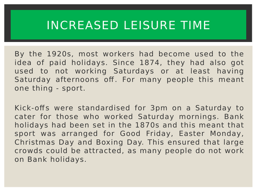 Eduqas History Entertainment & Leisure - Key Question 1: Sport ...