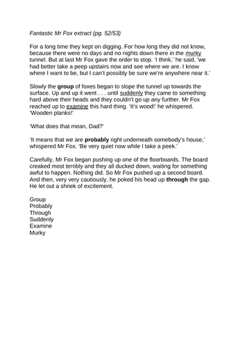 Fantastic Mr Fox reading activity | Teaching Resources