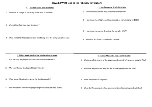 What was the impact of WWI on Russia? | Teaching Resources