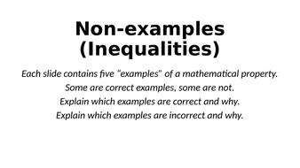 Non-Examples - Inequalities - Reasoning Tasks | Teaching Resources