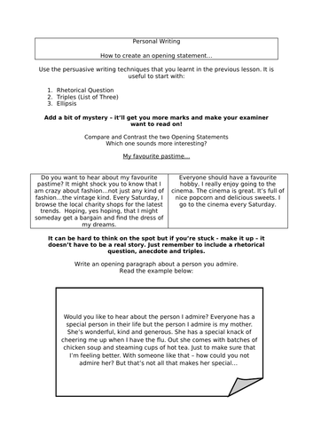 Creative Writing Skills | Teaching Resources