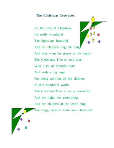 The Christmas Tree-poem | Teaching Resources