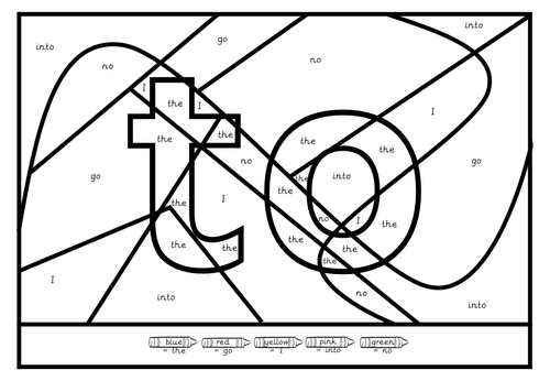 Phase 2 Tricky Words Colouring pages | Teaching Resources