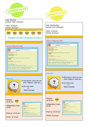 5 Minute lesson plan's- super simple and colourful | Teaching Resources