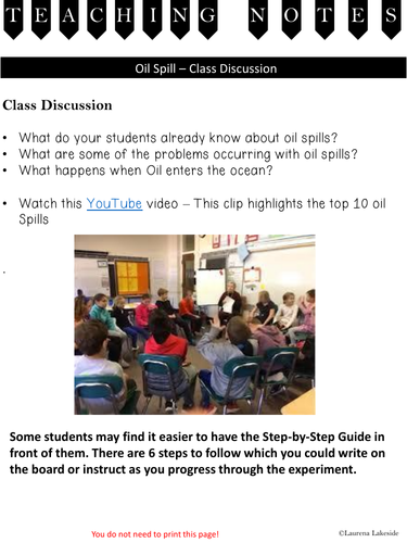 STEM based Oil Spill Activity: The consequences of a spill in our ...