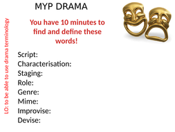 INTRODUCTION TO DRAMA - 4 Lessons | Teaching Resources