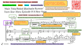 GCSE 9-1 Music Edexcel "Star Wars" - Score Analysis Part 2 - ANSWER ...
