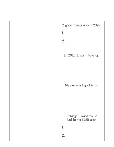 New Year 2025 Flapbook Craft - resolutions, goals, memories | Teaching ...