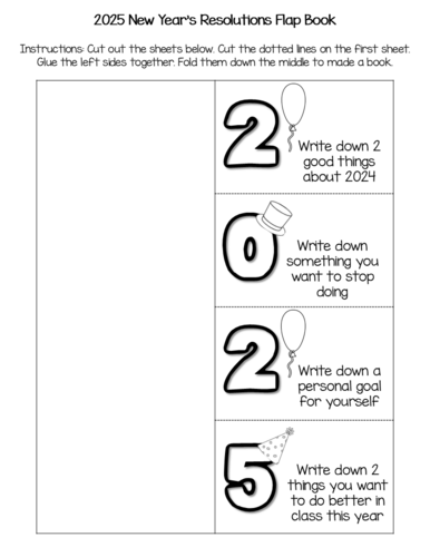 New Year 2025 Flapbook Craft - resolutions, goals, memories | Teaching ...