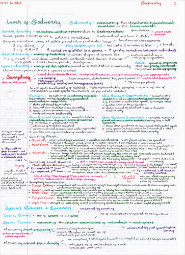 OCR A Level Biology Biodiversity Revision Poster | Teaching Resources